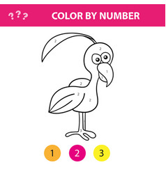 Cartoon turkey color number educational game Vector Image