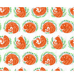 Fox seamless pattern Royalty Free Vector Image