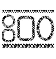 Braid lines wicker borders colored knoted Vector Image