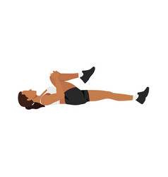 Knee to chest lower back stretch exercise Vector Image