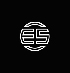 Es logo monogram emblem style with crown shape Vector Image