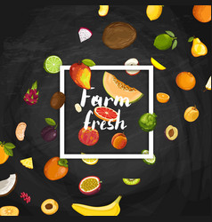 Healthy food poster with fruit Royalty Free Vector Image