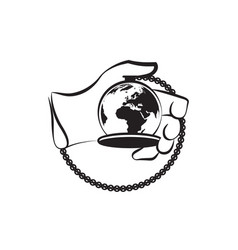 Stopwatch hand commitment teamwork together Vector Image