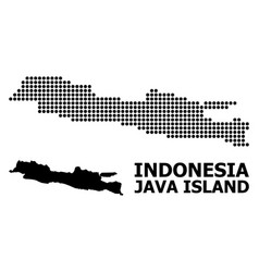 Flat map java island with caption Royalty Free Vector Image