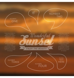 Wonderful sunset text lettering and infographics Vector Image