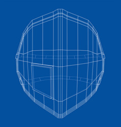 Medical surgical mask blueprint style Royalty Free Vector