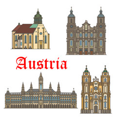 Austria tourism travel landmarks and austrian Vector Image