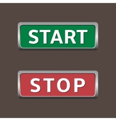 Start stop reset round buttons 3d Royalty Free Vector Image