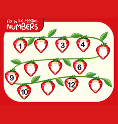 Fruit math number worksheet Royalty Free Vector Image