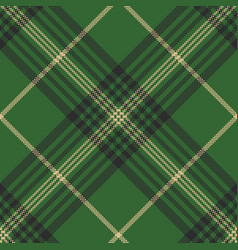 Seamless plaid green tartan check fabric texture Vector Image