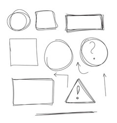 Set hand drawn text box Royalty Free Vector Image