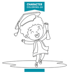 Character coloring page Royalty Free Vector Image