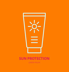 Sun cream container icon beach lotion sign Vector Image