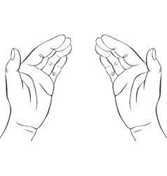 Two hands with open palms Royalty Free Vector Image