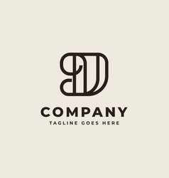 Initial d monogram logo design Royalty Free Vector Image