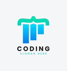 Modern computer programming coding logo design Vector Image