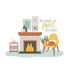 Laundry room interior design with furnitures Vector Image