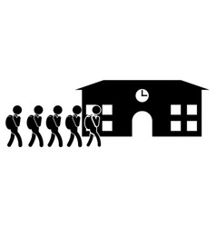 School building black sticker Royalty Free Vector Image