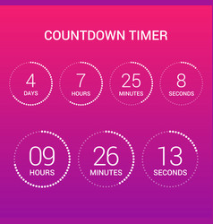 Circle countdown clock counter timer on gradient Vector Image