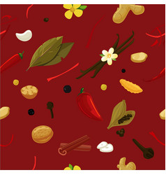 Spicy card design with spices and herbs Royalty Free Vector