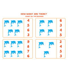 Counting game for kids how many wild animals are Vector Image