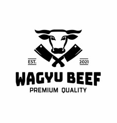 Wagyu beef japanese logo design set Royalty Free Vector