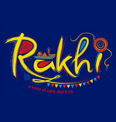 Greeting card with decorative rakhi for raksha Vector Image
