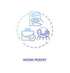 Work permit concept icon Royalty Free Vector Image