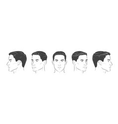 Set of man face portrait three different Vector Image