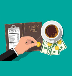 Man pays with card in cafe Royalty Free Vector Image