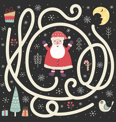 Kids christmas roll and move boardgame template Vector Image
