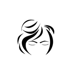 Women hair icon logo free Royalty Free Vector Image