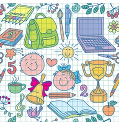Exercise book drawings seamless pattern Royalty Free Vector