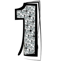 Diamond Font number 6 Royalty Free Vector Image