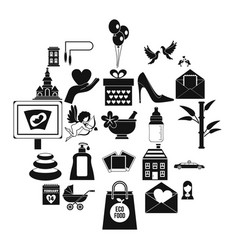 Possessions icons set simple style Royalty Free Vector Image