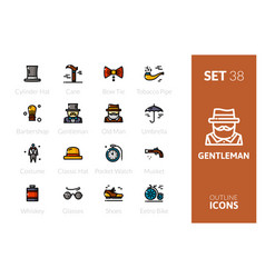 Outline color icons set Royalty Free Vector Image