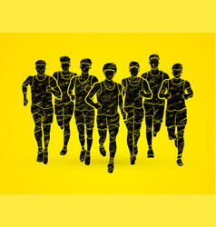 Crowd Running Vector Images (over 1,500)