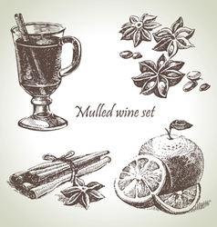 Mulled Wine Set Royalty Free Vector Image - VectorStock