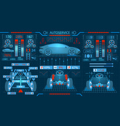 Car service graphical interface diagnostic Vector Image