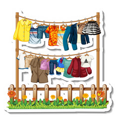 A sticker template with casual trousers jeans Vector Image