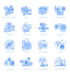 Set line icons in flat design education school Vector Image