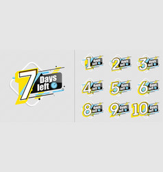 Countdown badge day to go template Royalty Free Vector Image