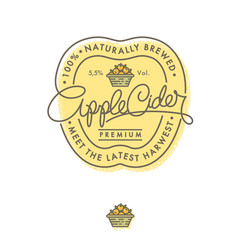 Apple cider logo label retro lettering Royalty Free Vector