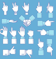 Hand flat design set with okay gesture Royalty Free Vector