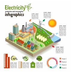 Power stations infographics template Royalty Free Vector