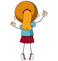 Back view of a boy cartoon character isolated Vector Image