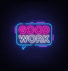 Great job neon sign job design Royalty Free Vector Image