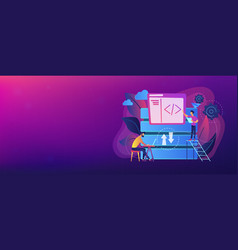 Big data developer header banner Royalty Free Vector Image