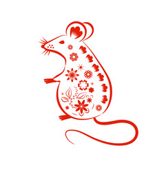 Chinese mouse in traditional paper cut style Vector Image