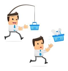 Set of funny cartoon manager Royalty Free Vector Image